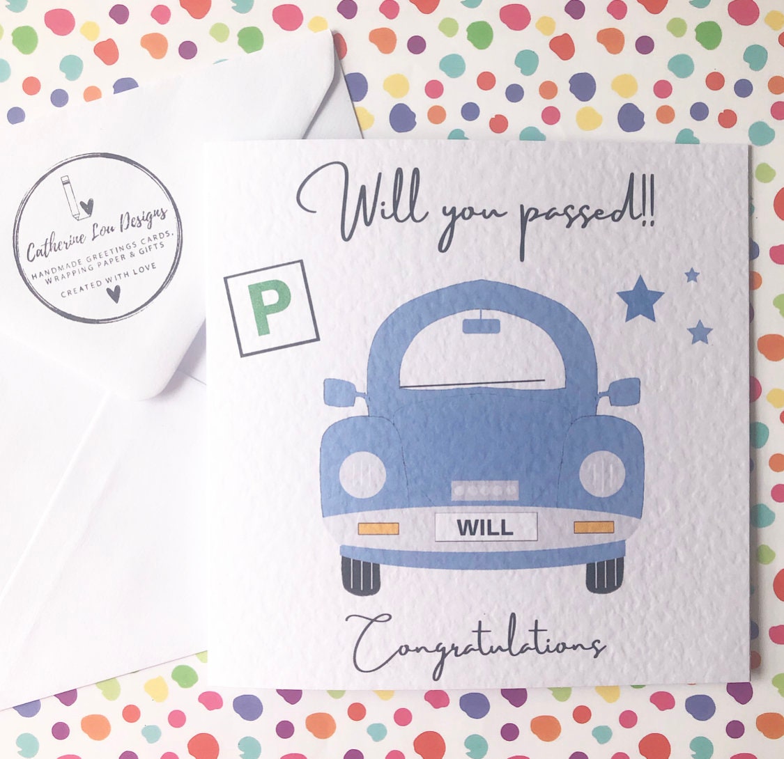 Passed Driving Test Card New Learner driver P or L Plate | Etsy