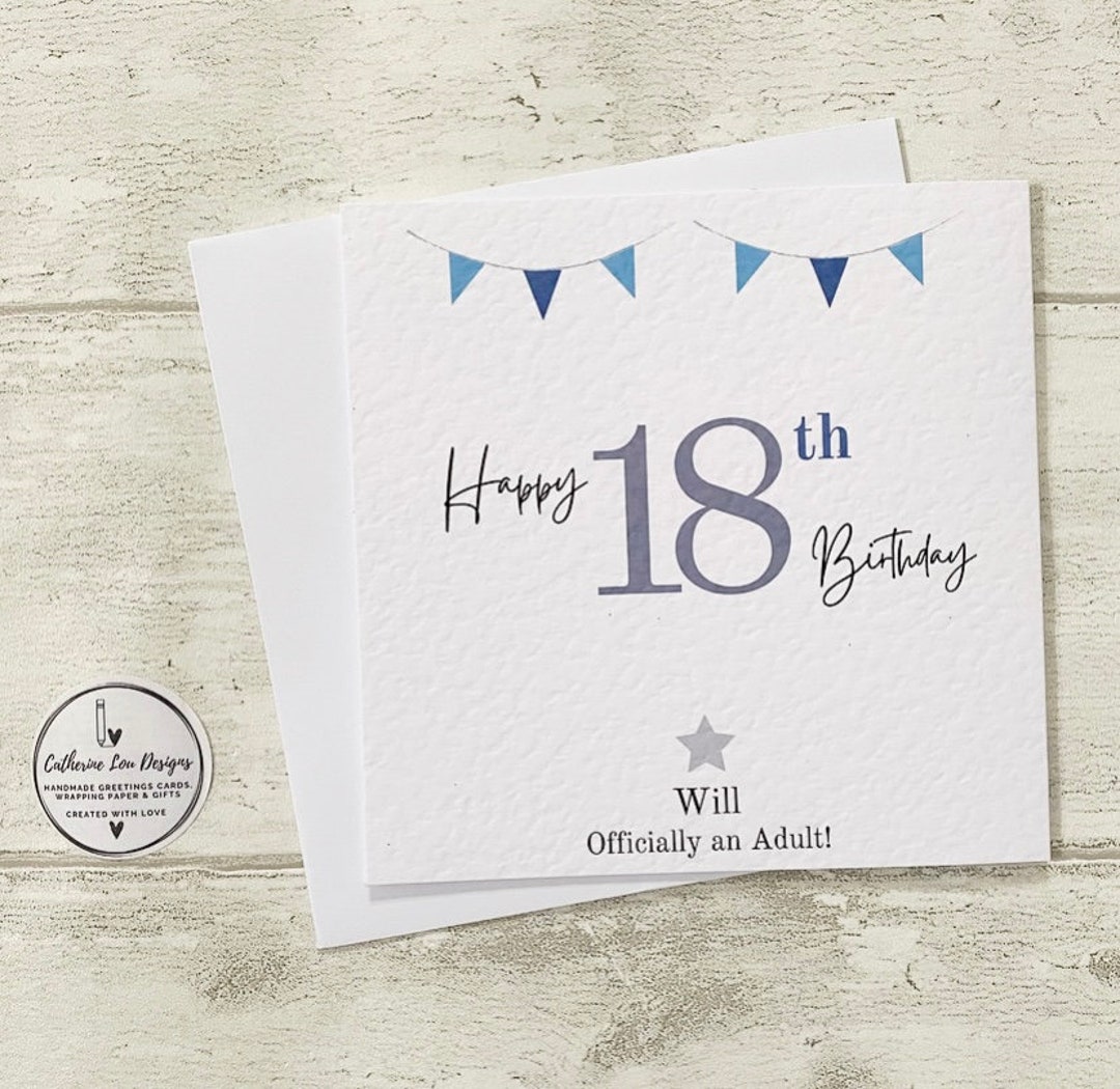 18th Birthday Card, Happy Birthday 18 Today, Personalised 18th Birthday ...