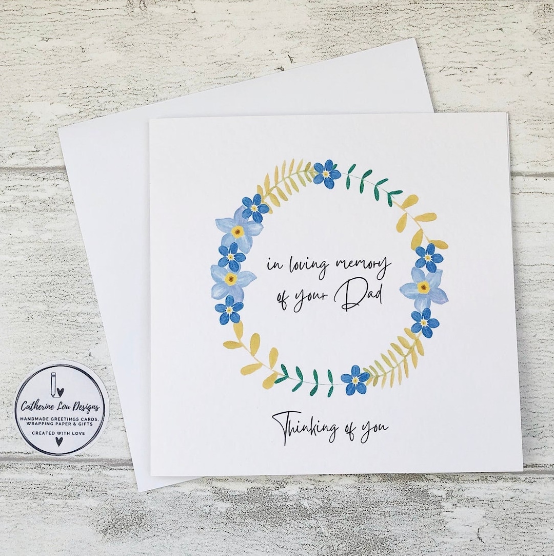 Sympathy Card Dad, Forget-me-nots Condolence Card, Bereavement Dad ...