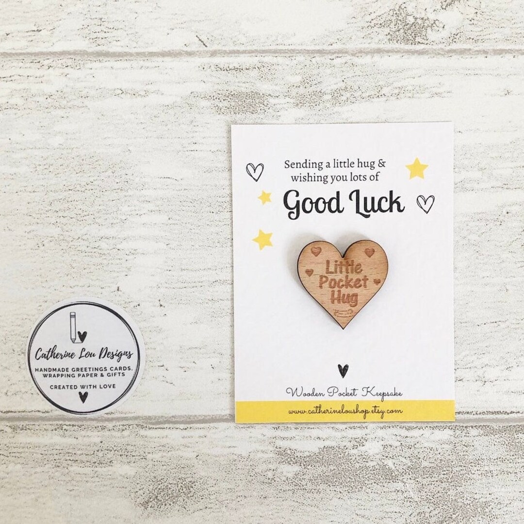 Good Luck Pocket Hug, Good Luck Charm, Good Luck Wishes for New Job ...