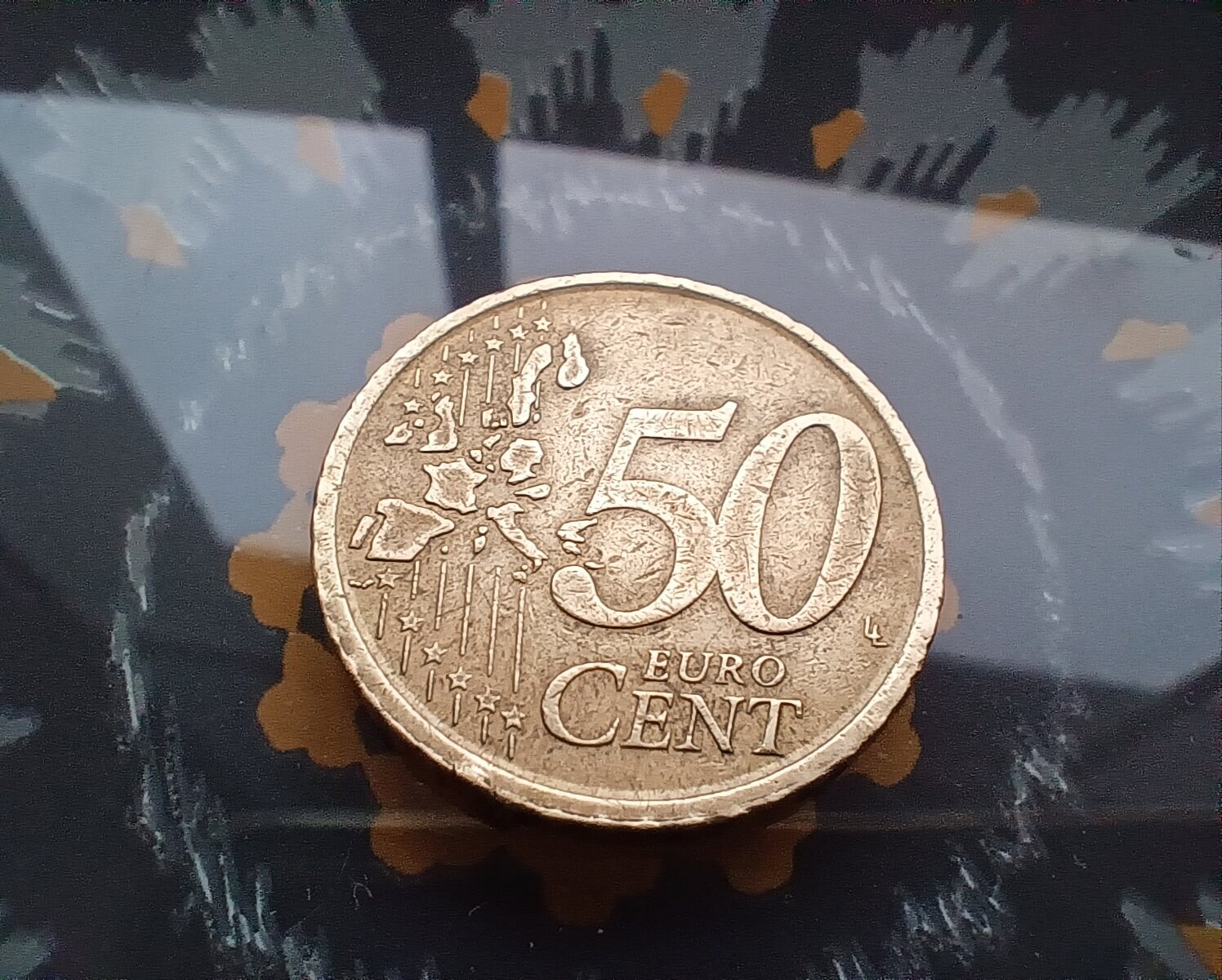 50 Euro Cent Spain 2000 Cervantes Rare Coin With Mis-minting Double ...