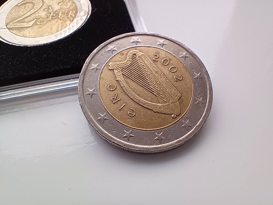 2 Euro 2002 Ireland Eire Celtic Harp Bimetallic Coin Rare Coin Small ...