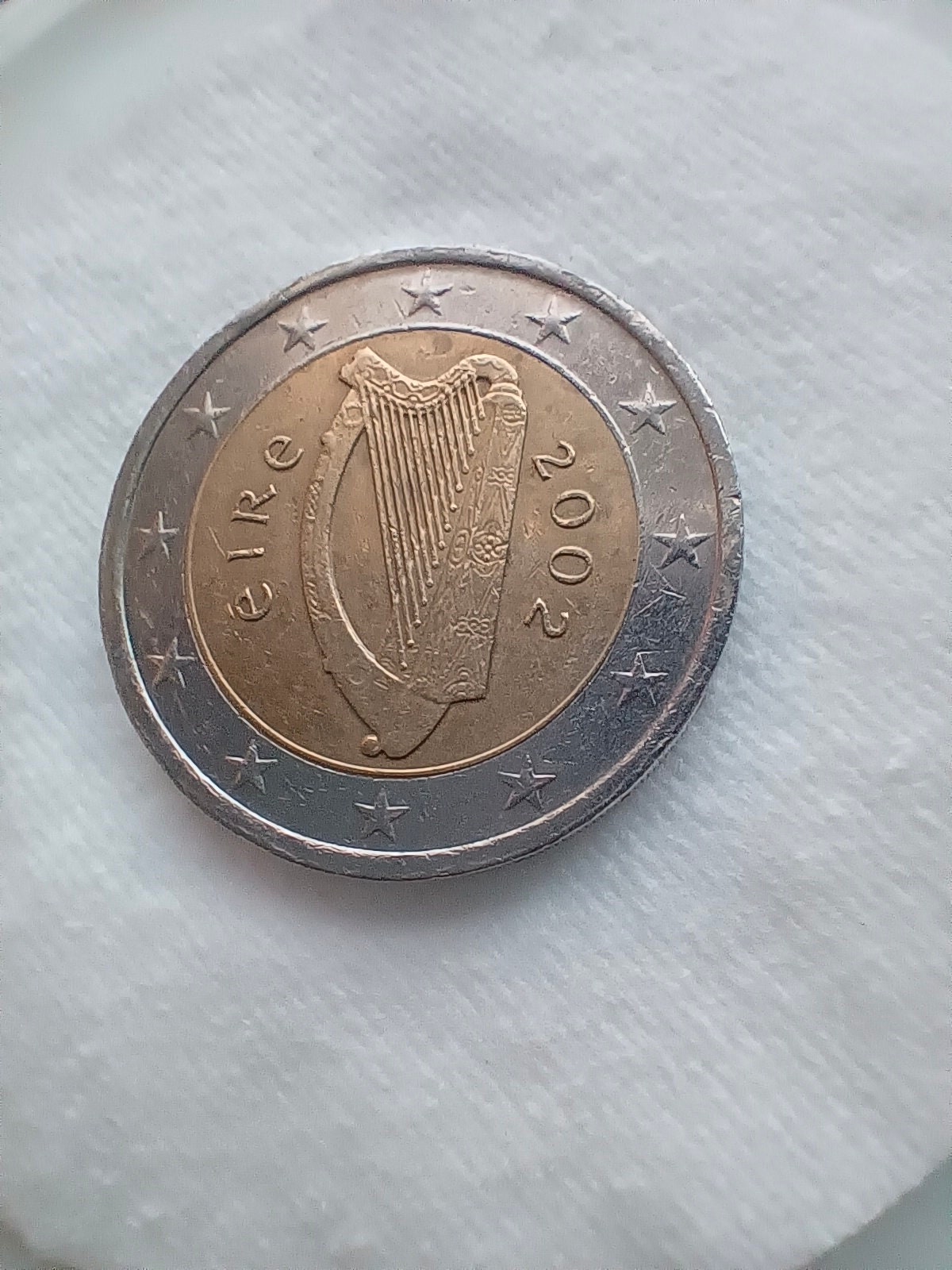 2 Euro 2002 Ireland Eire Celtic Harp Bimetallic Coin Rare Coin Small ...