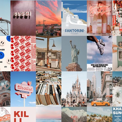 Pink Aesthetic Pretty Large A4 Size Wall Collage Kit Room Etsy Israel