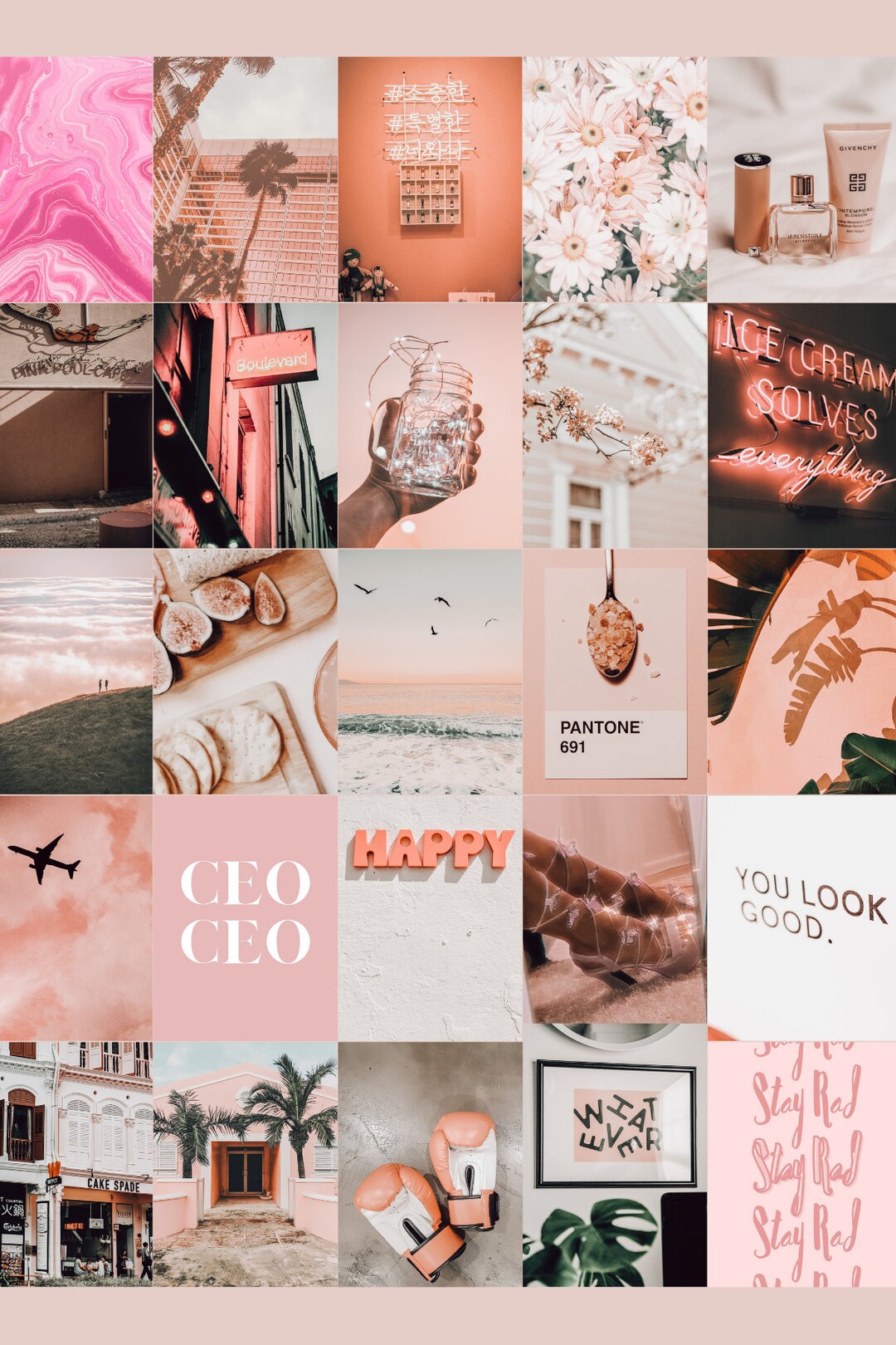 50/75 Prints Just Peachy Pink Collage Kit - Etsy