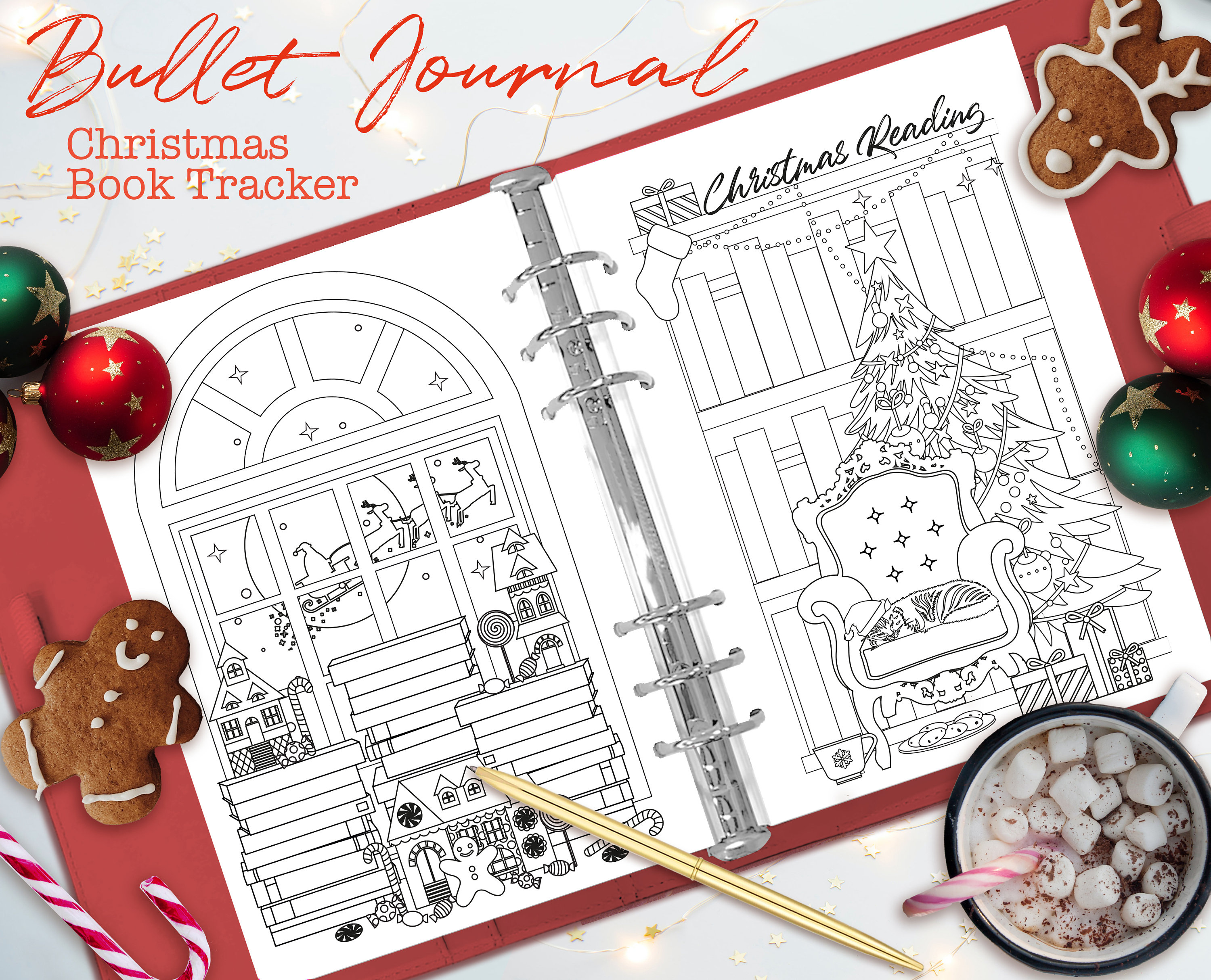 Printable Christmas Book Tracker Pages for Planners and Journals – Fits ...