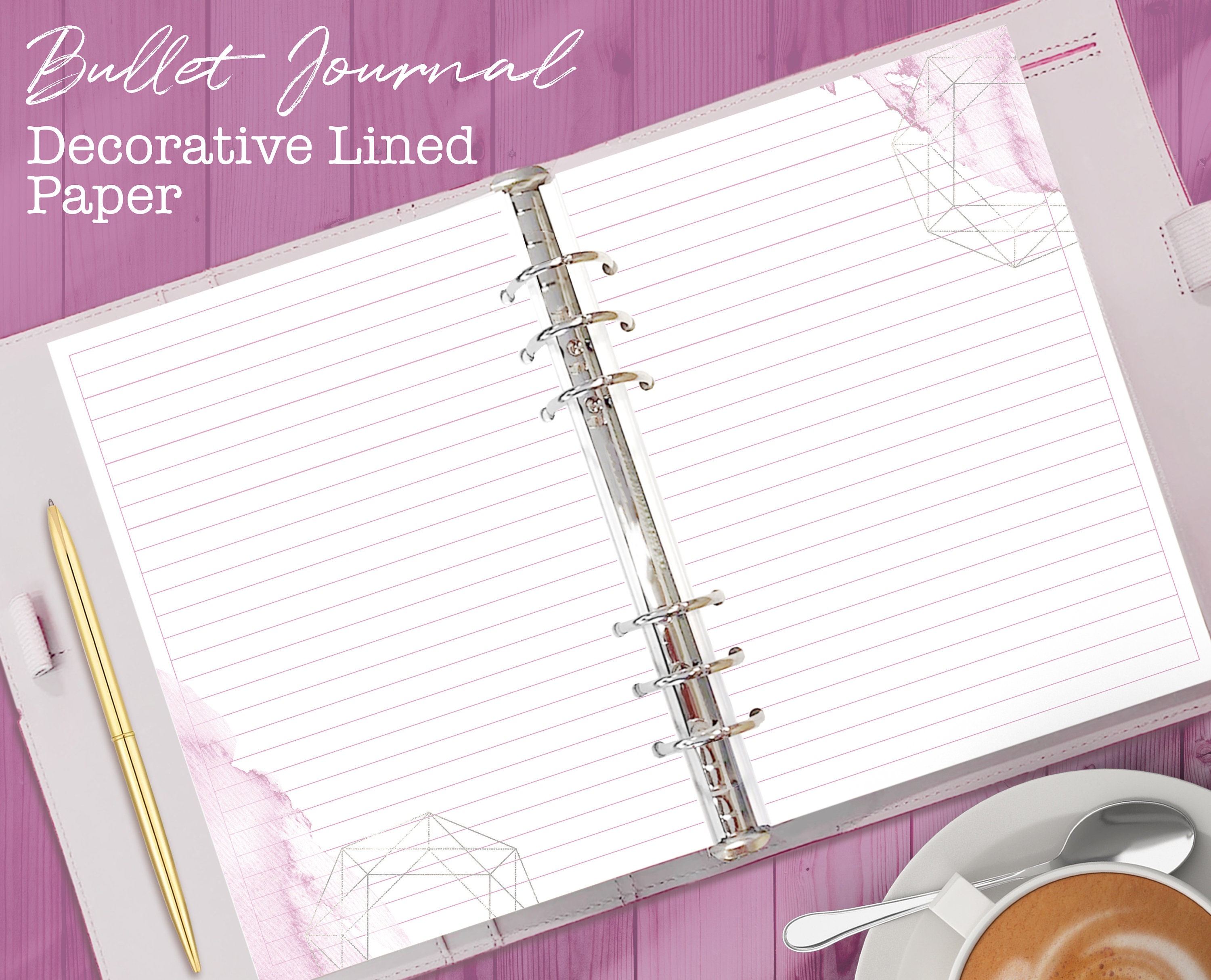 Printable Pink Decorative Note Paper for Planners and Journals Fits A5 ...