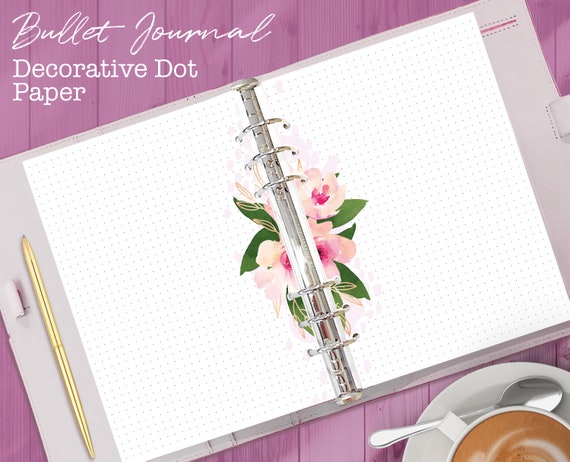 Printable Pink Dotted Grid Paper for Planners and Bullet | Etsy