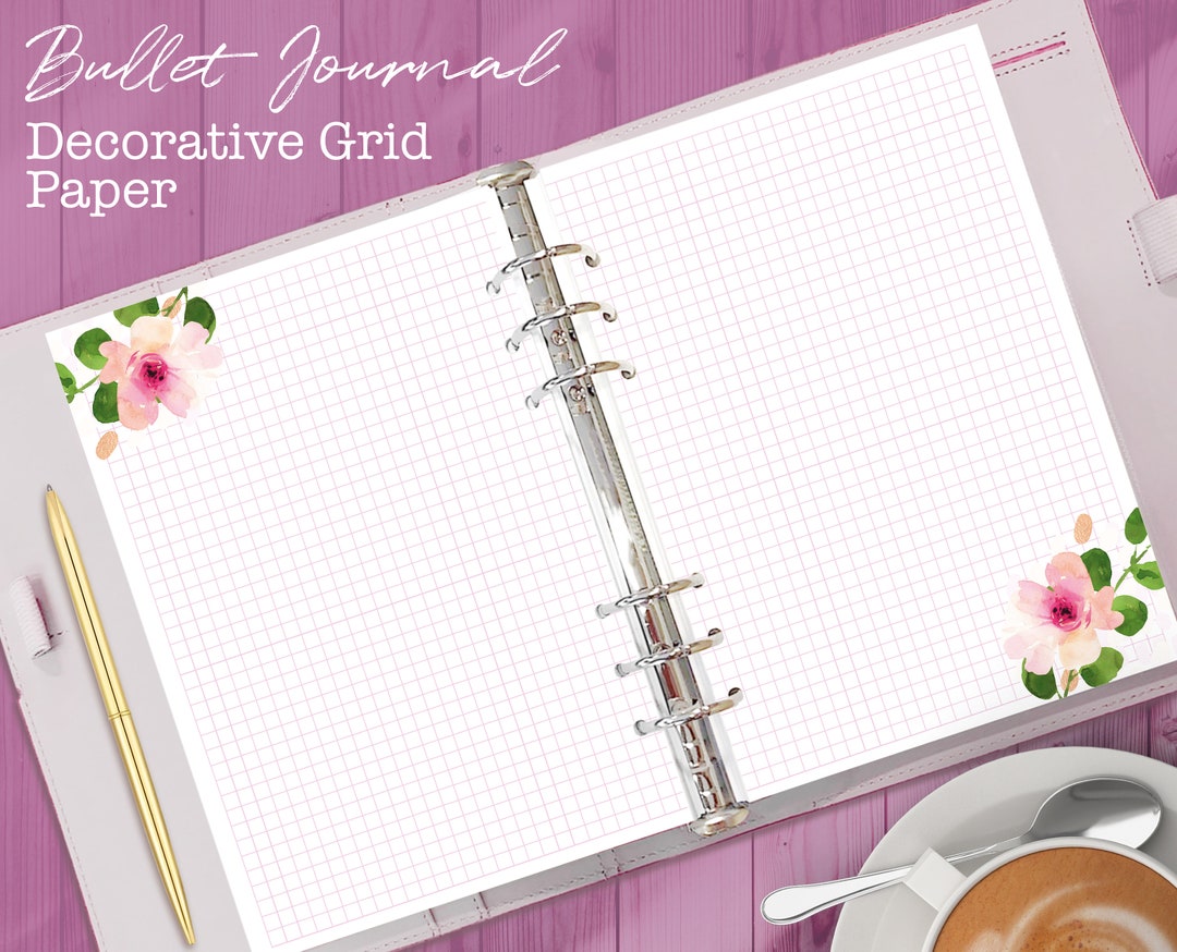 Printable Pink Grid Paper for Planners and Journals – Fits A5 and Half ...