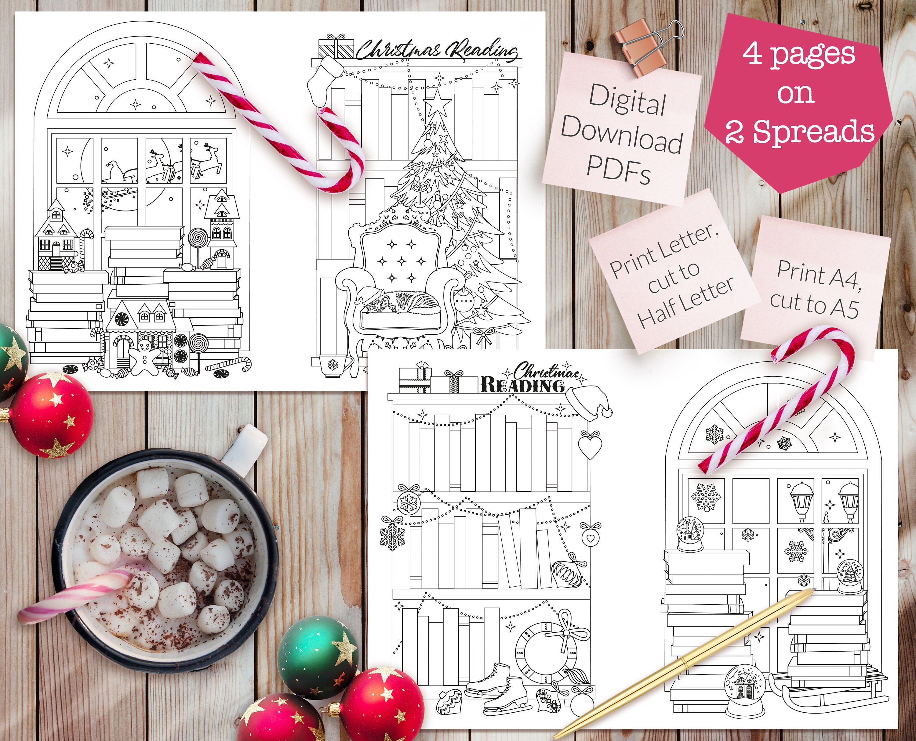 Printable Christmas Book Tracker Pages for Planners and Journals – Fits ...