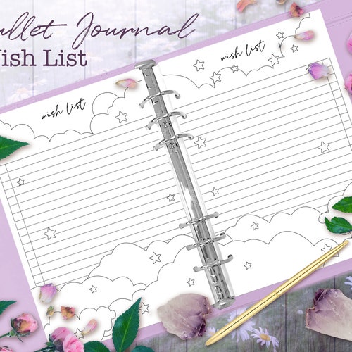 Wish List Bullet Journal Printable Pages - Etsy