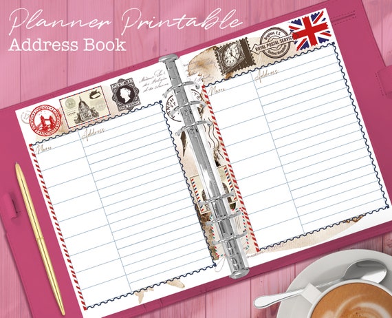 Printable Vintage Style Address Book for Planners and Bullet | Etsy