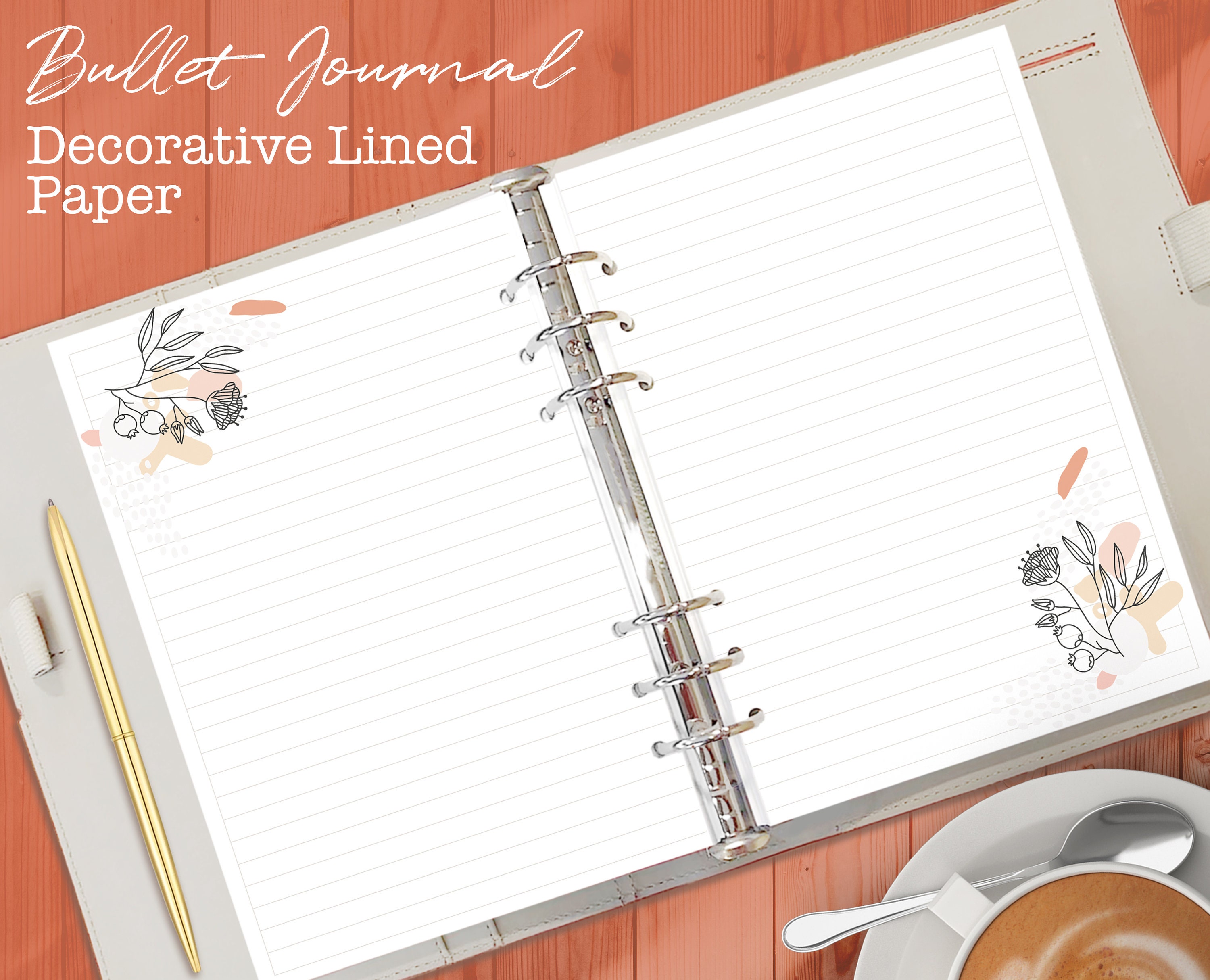 Printable Boho Note Paper for Planners and Journals – Fits A5 and Half ...