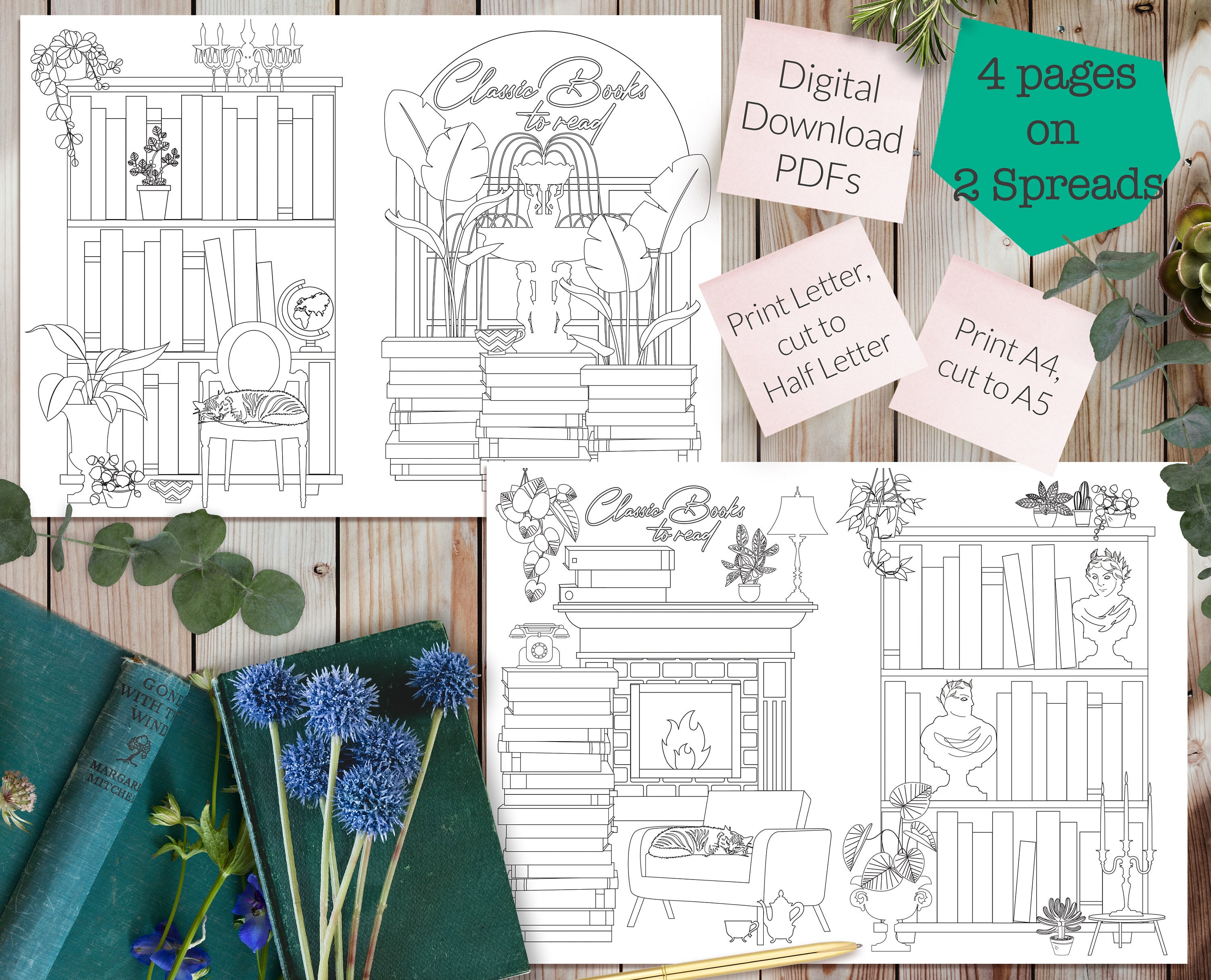 Printable Classic Literature Book Tracker Pages for Planners and ...
