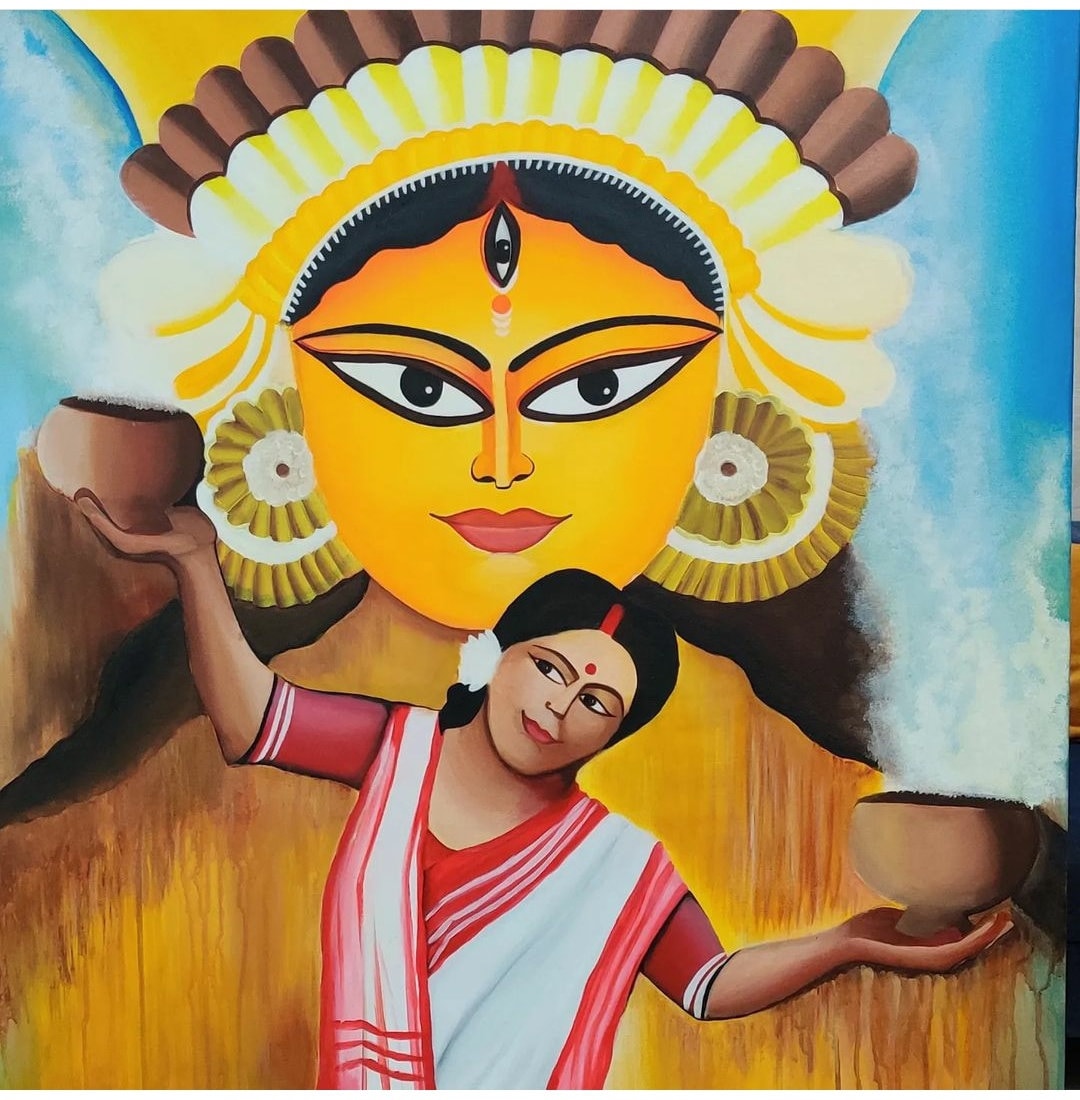 Durga Face Painting
