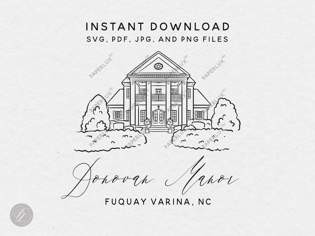 Donovan Manor Wedding Venue Illustration – Fuquay Varina NC Clip Art ...