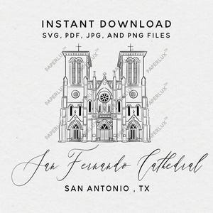 San Fernando Cathedral Wedding Venue Illustration – San Antonio TX Clip ...