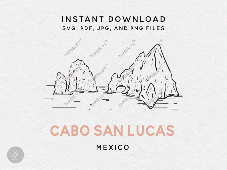 Cabo San Lucas Wedding Art – Mexico Venue Clipart – Svg, Png, Pdf, Jpg ...