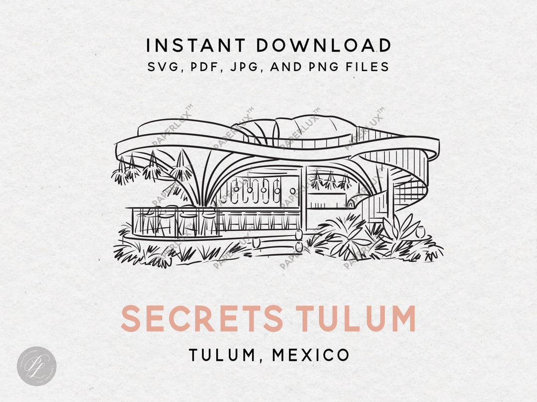 Secrets Tulum Mexico – Wedding Venue Illustration Svg Png Pdf Jpg ...