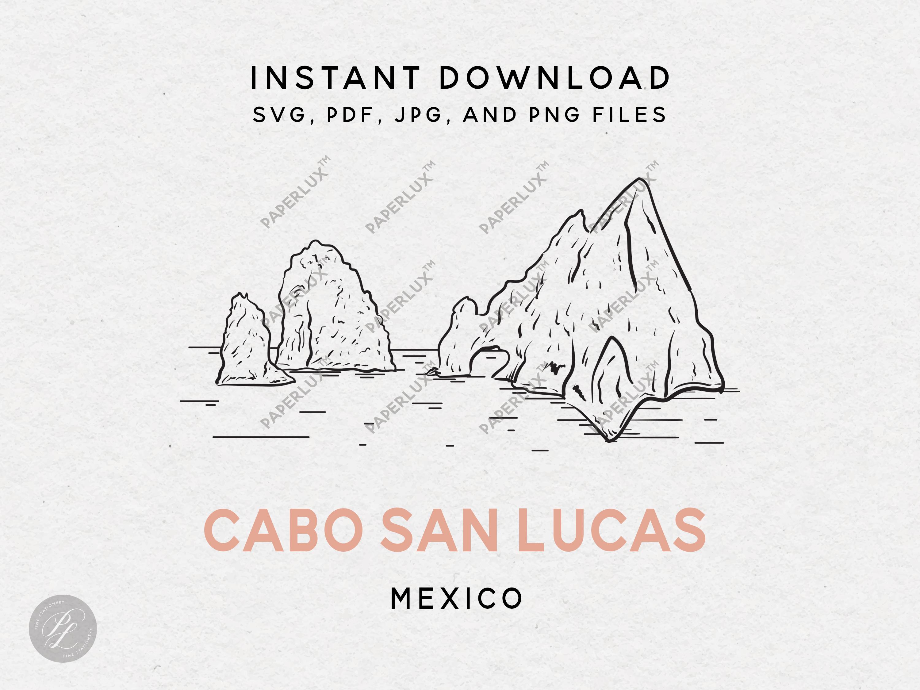 Cabo San Lucas Wedding Art – Mexico Venue Clipart – Svg, Png, Pdf, Jpg ...