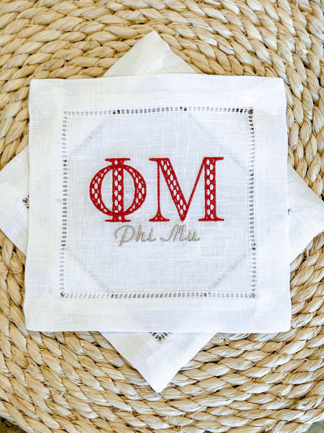 Greek Monogram Cocktail Napkin Custom Sorority Gift Cocktail Napkin ...