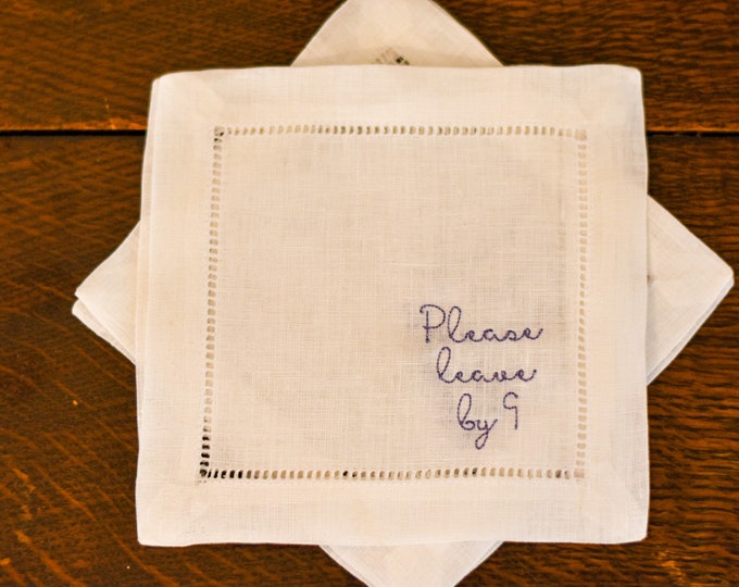 Funny Embroidered Cocktail Napkins boozy Cocktail Napkins - Etsy