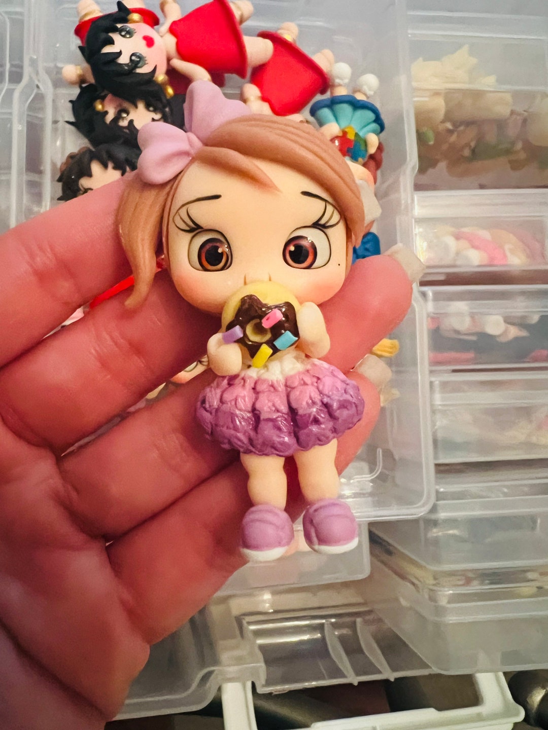 Donut Spring Summer Doll Girl Clays Polymer Clay Bow Centers - Etsy