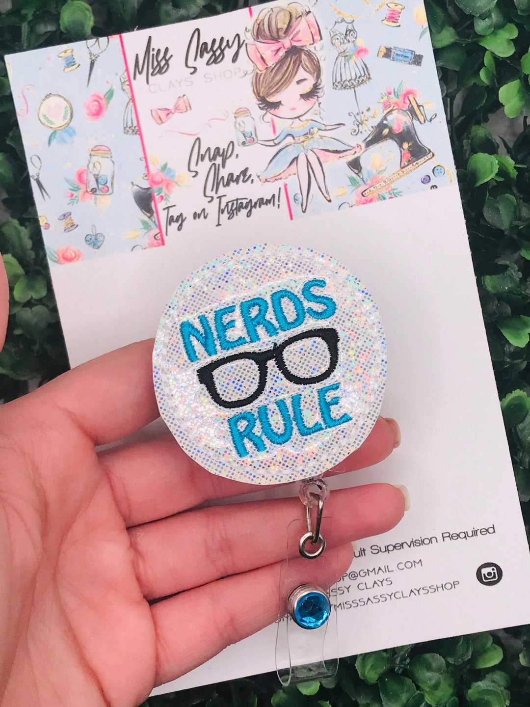 Nerds Rule School Nurse Nursing Teacher Retractable ID Badge Reel ...