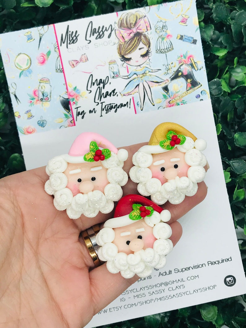 Christmas Santa Grinch Clay Clays for Bows - Etsy