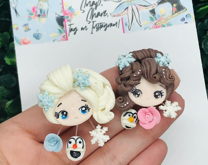 Anna Elsa Frozen Olaf Clay Clays for Bows - Etsy
