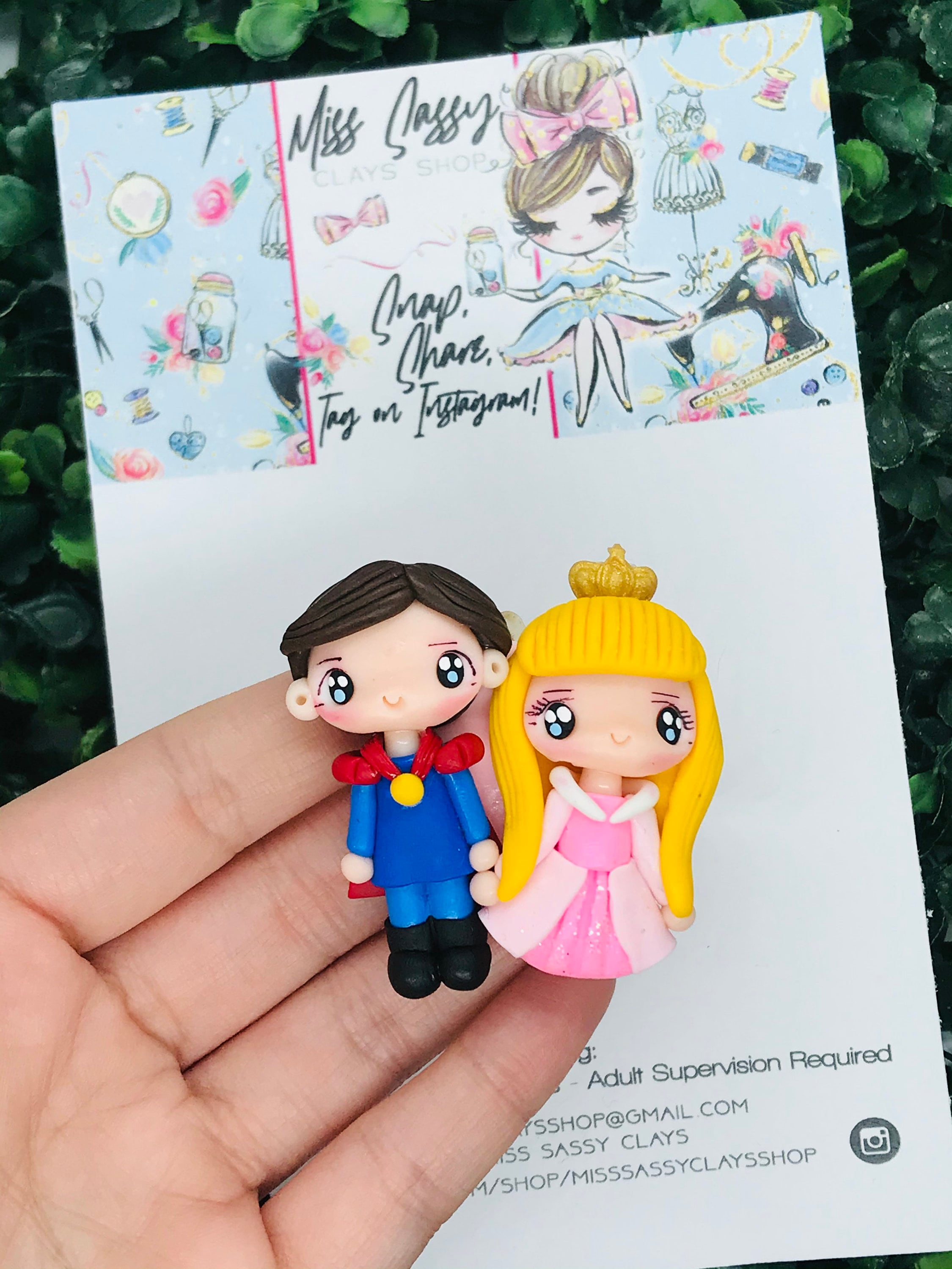 Disney Princess Couple Clay Clays for Bows - Etsy