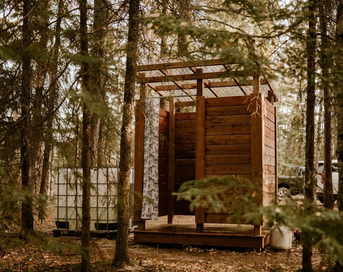 Cedar 4 X 6 Off-grid Outdoor Shower House Building Guide - Etsy Canada