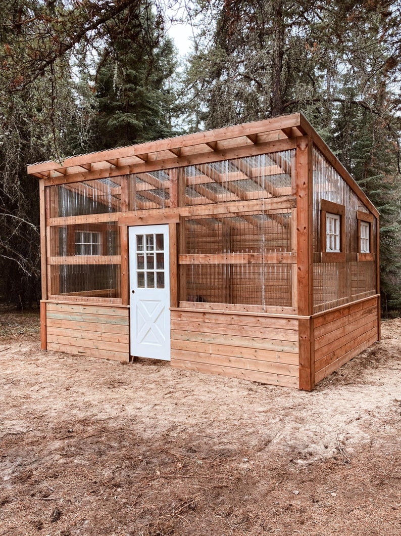 Iris 12' X 16' DIY Timber Style Greenhouse Building - Etsy