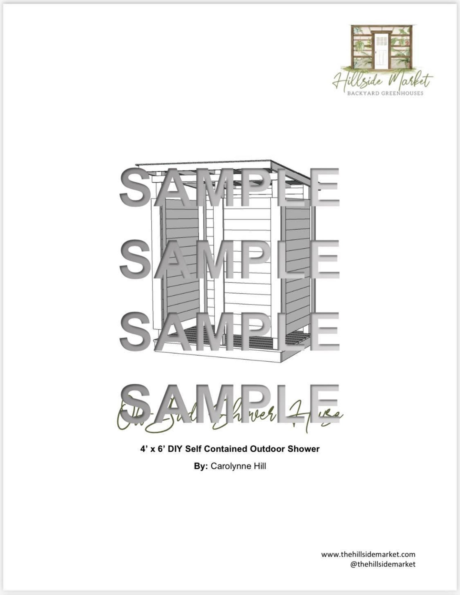 Cedar 4 X 6 Off Grid Outdoor Shower House Building Guide Etsy Canada