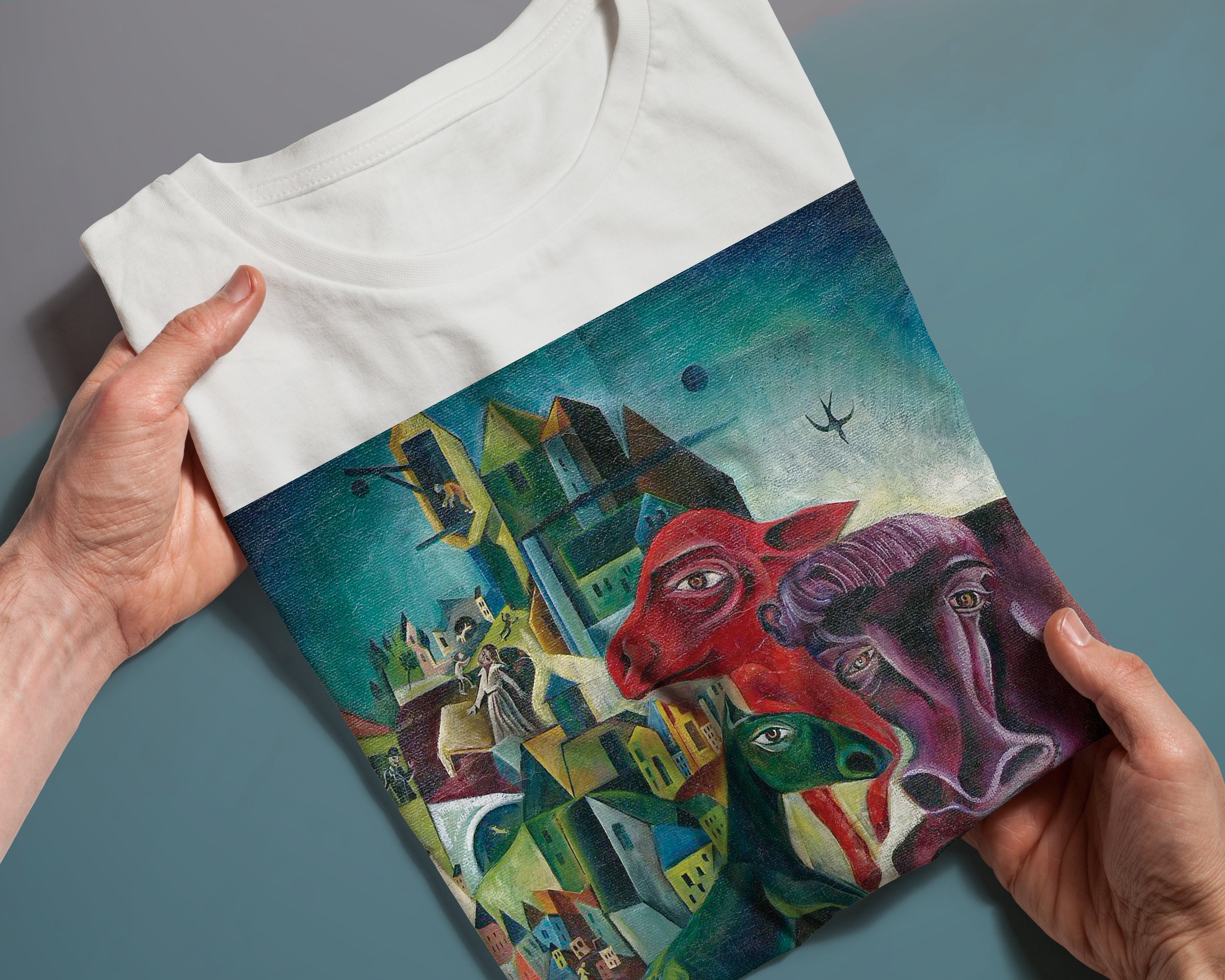 City With Animals, Stadt Mit Tieren, Max Ernst Painting, Unisex T-shirt ...