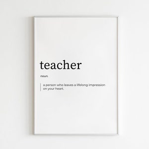 Teacher Gift, Teacher Definition, Teacher Definition Poster, Teacher ...