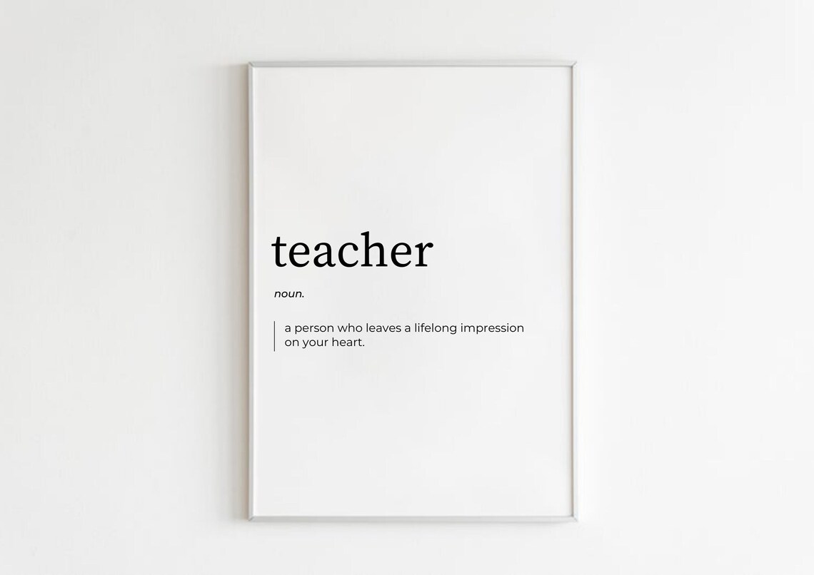 Teacher Gift Teacher Definition Teacher Definition Poster - Etsy