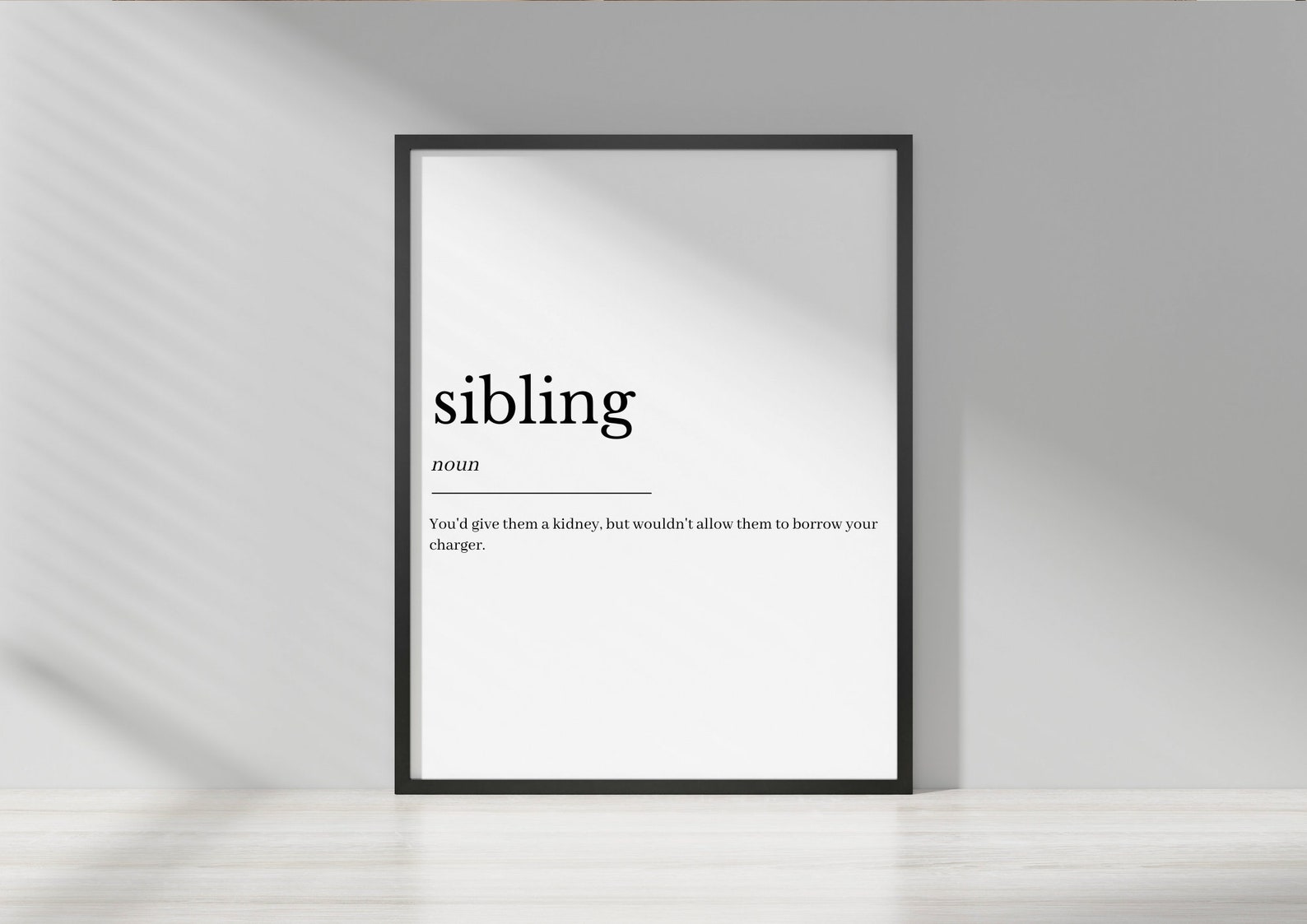 Funny Wall Art Definition Print Sibling Definition - Etsy