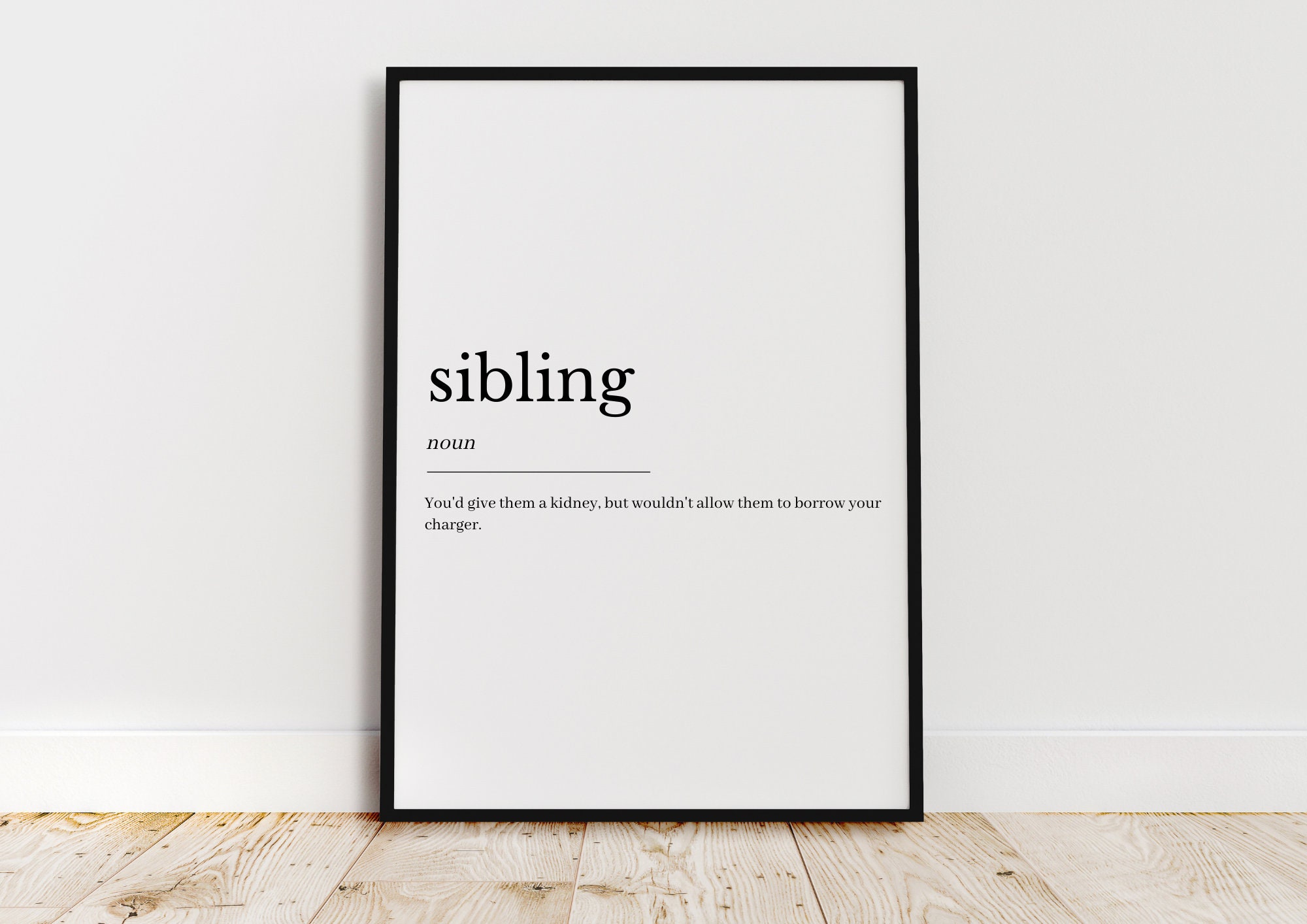 Funny Wall Art, Definition Print, Sibling Definition, Definition, Funny ...
