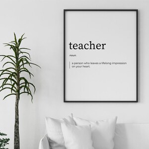 Teacher Gift, Teacher Definition, Teacher Definition Poster, Teacher ...