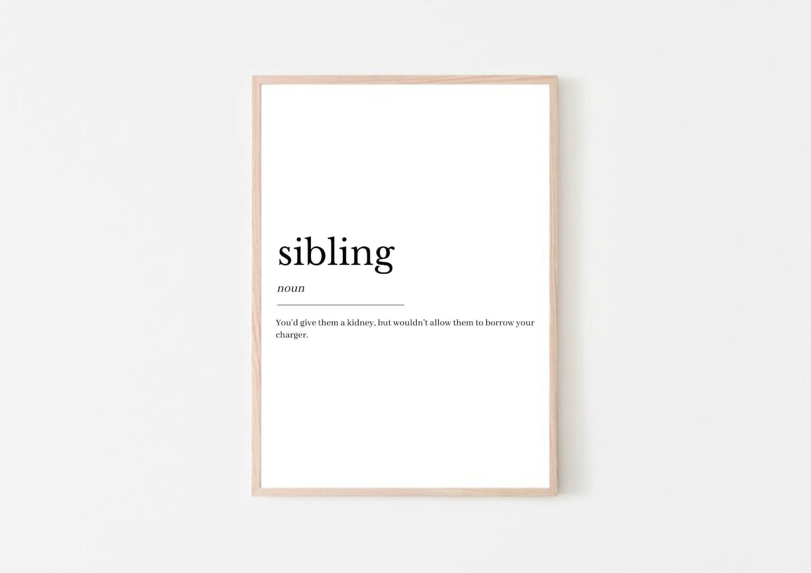 Funny Wall Art Definition Print Sibling Definition - Etsy