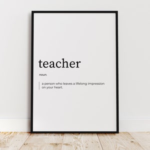 Teacher Gift, Teacher Definition, Teacher Definition Poster, Teacher ...