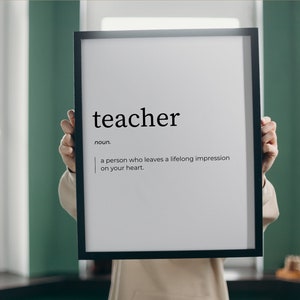 Teacher Gift, Teacher Definition, Teacher Definition Poster, Teacher ...