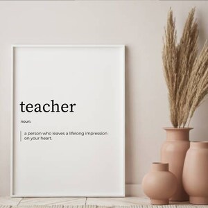 Teacher Gift, Teacher Definition, Teacher Definition Poster, Teacher ...