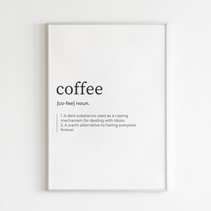 Coffee Definition Print, Humorous Definition Print, Coffee Definition ...