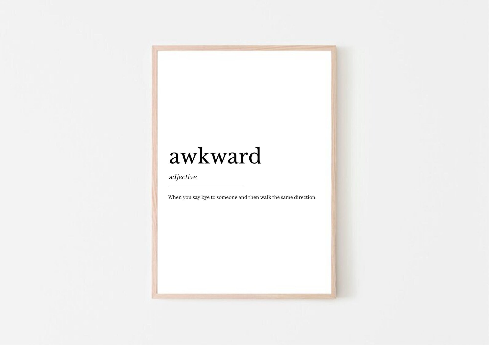 Funny Wall Art Definition Print Awkward Definition - Etsy