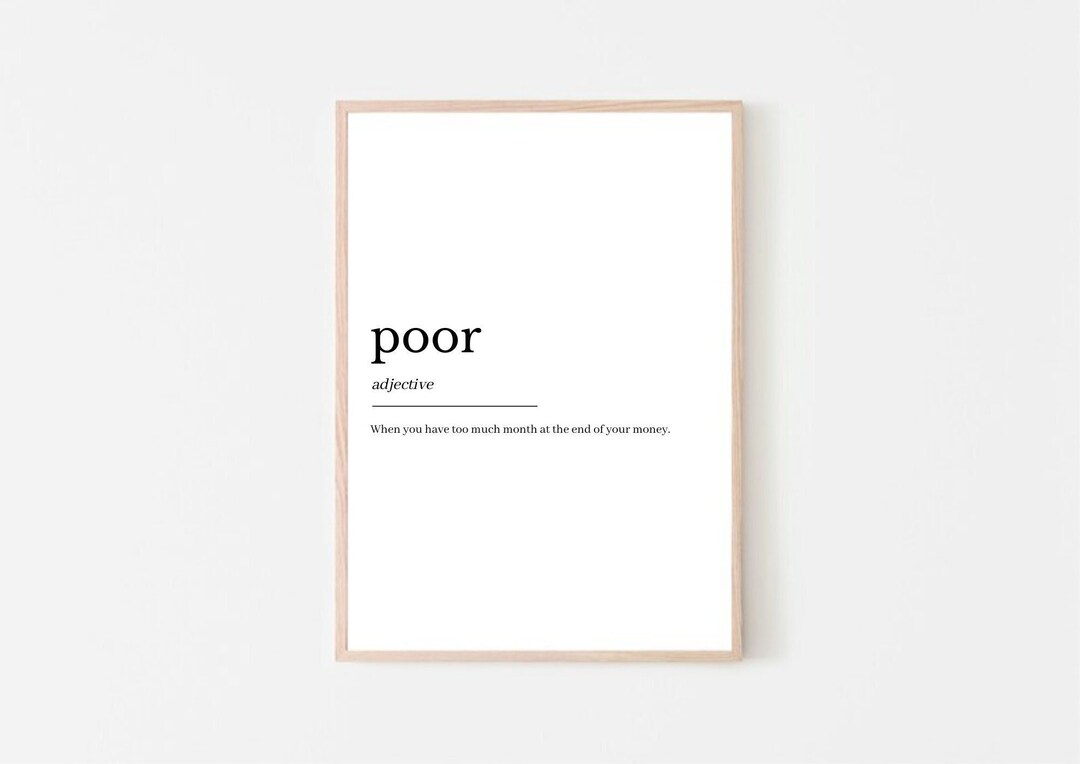 Funny Wall Art, Definition Print, Poor Definition, Definition, Funny ...