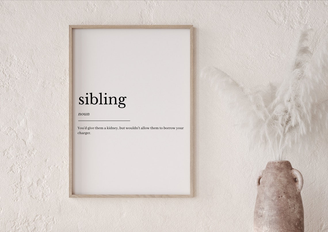 Funny Wall Art Definition Print Sibling Definition - Etsy