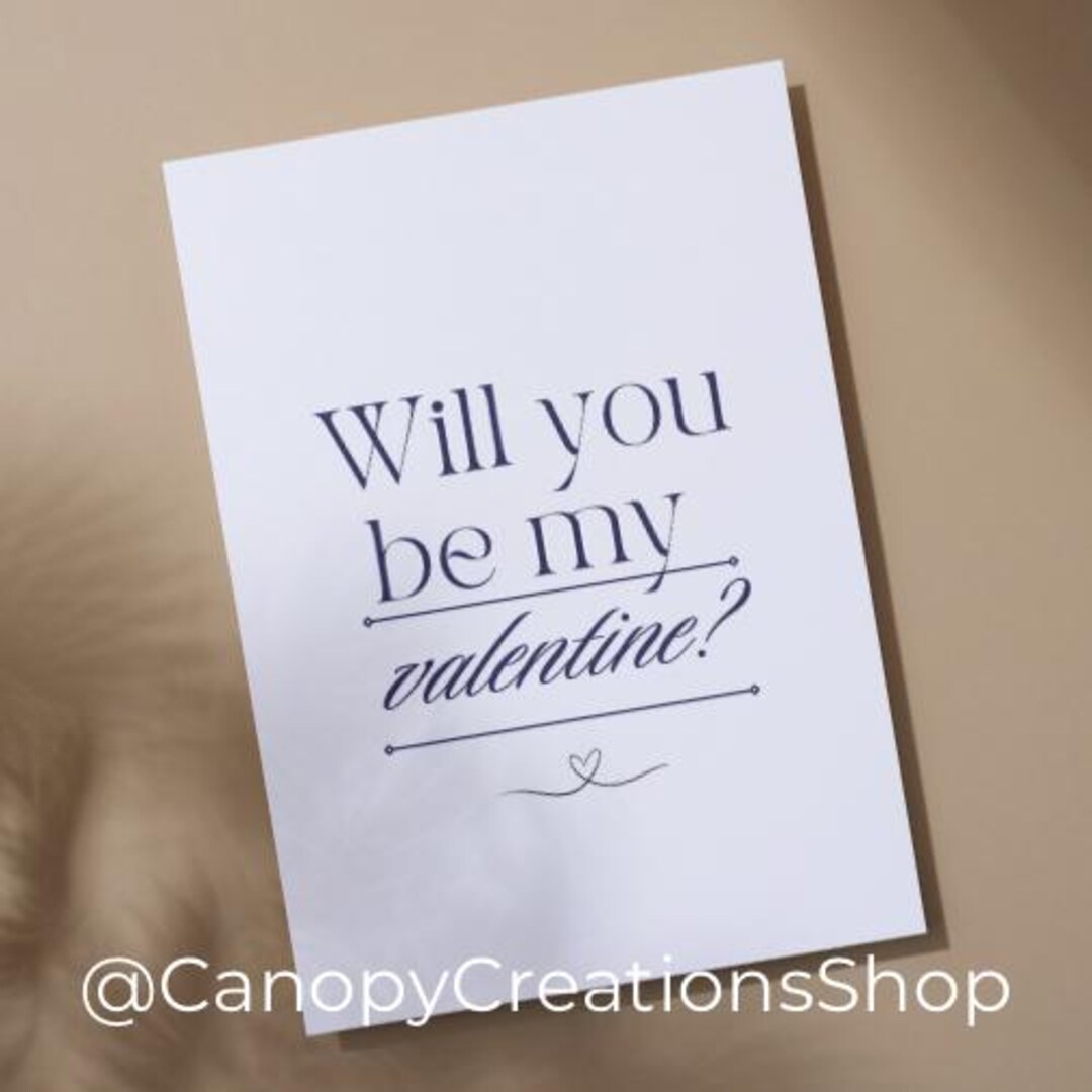 Valentine's Day Printable. Will You Be My Valentine Flyer 5 X 7 PNG ...