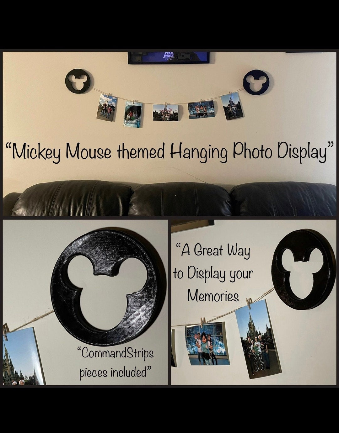 Mickey Mouse Themed Hanging Photo Display - Etsy